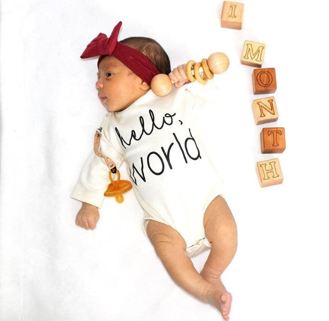 Hello World Black Organic Baby Onesie® – Urban Baby Co.