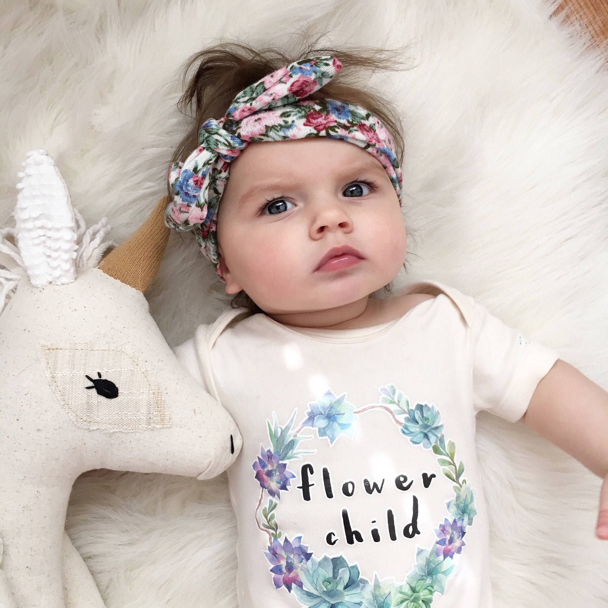 Flower Child Succulent Wreath Organic Baby Onesie® – Urban Baby Co.