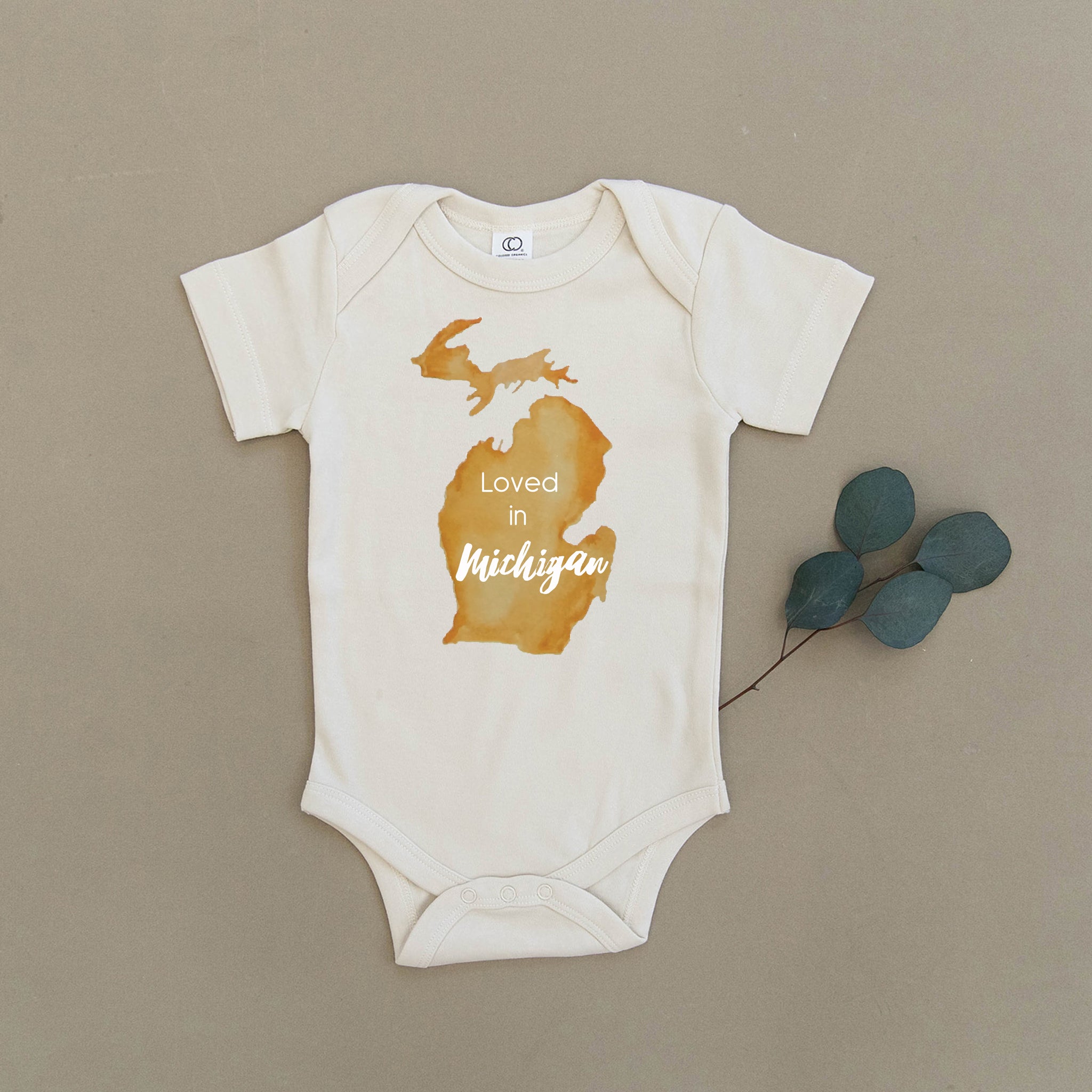 Loved in Michigan Organic Baby Onesie® – Urban Baby Co.